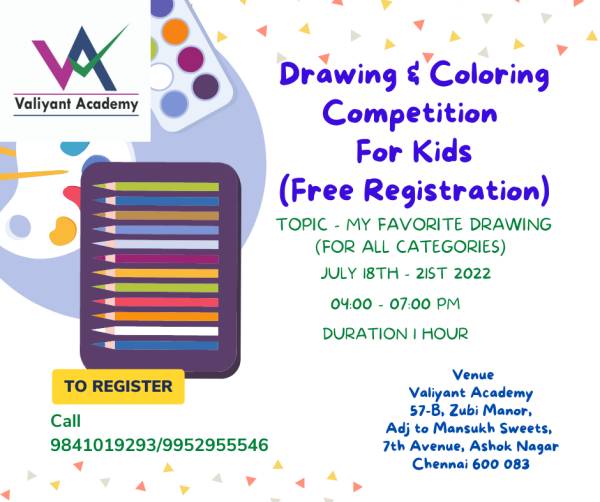 Valiyant Academy Conducts Free Drawing Competition For School Students 