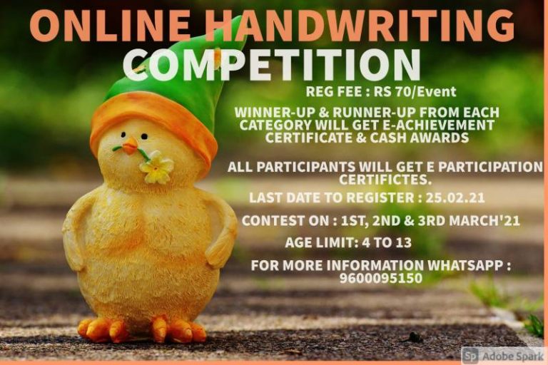BORN TO WIN KIDS – VIRTUAL HANDWRITING CONTEST – Kids Contests