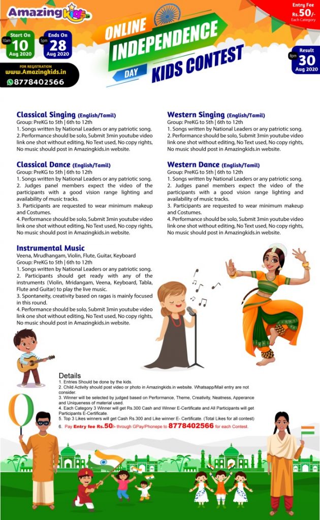 Amazingkids.in Independence Day National Level Online Kids Competition ...