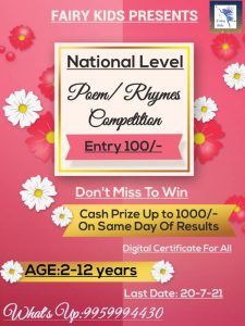 Fairy Kids National Level Rhymes/Poem Contest – Kids Contests
