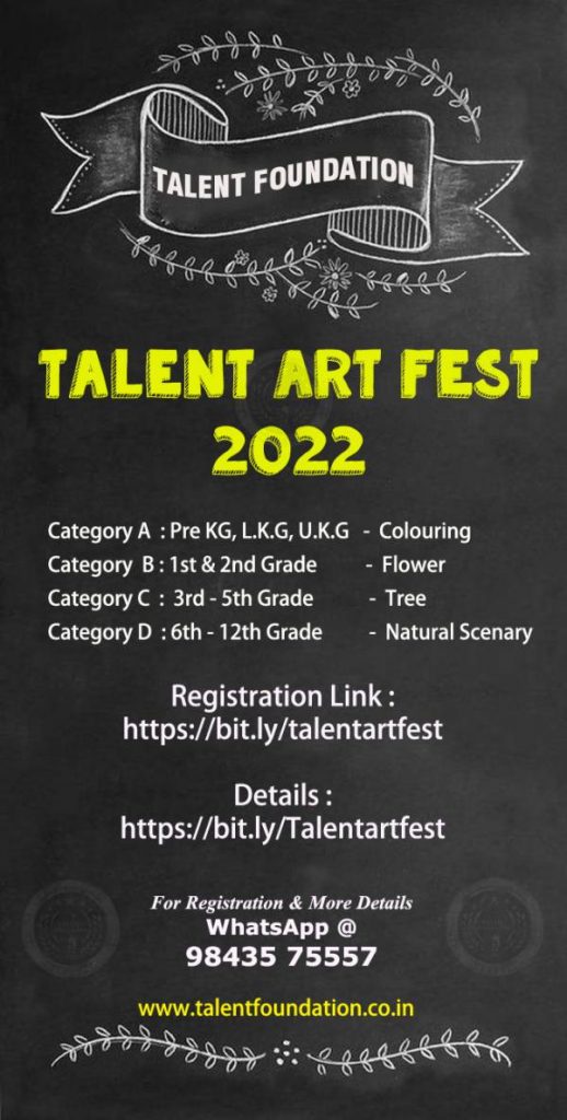 TALENT ART FEST 2022 | National Level Biggest Online Drawing Contest ...
